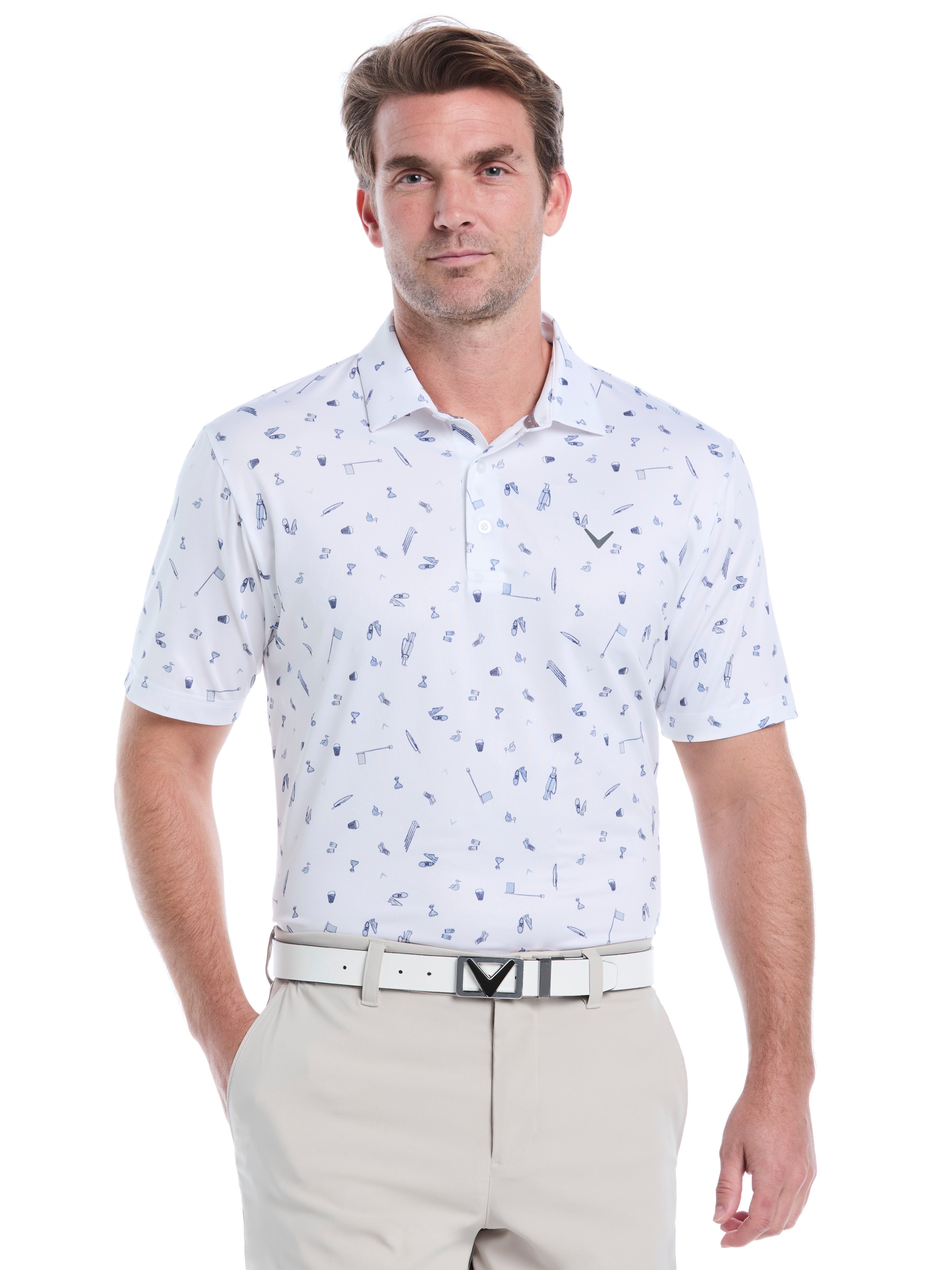 Mens All Over Tee Time Print Polo – Callaway Apparel
