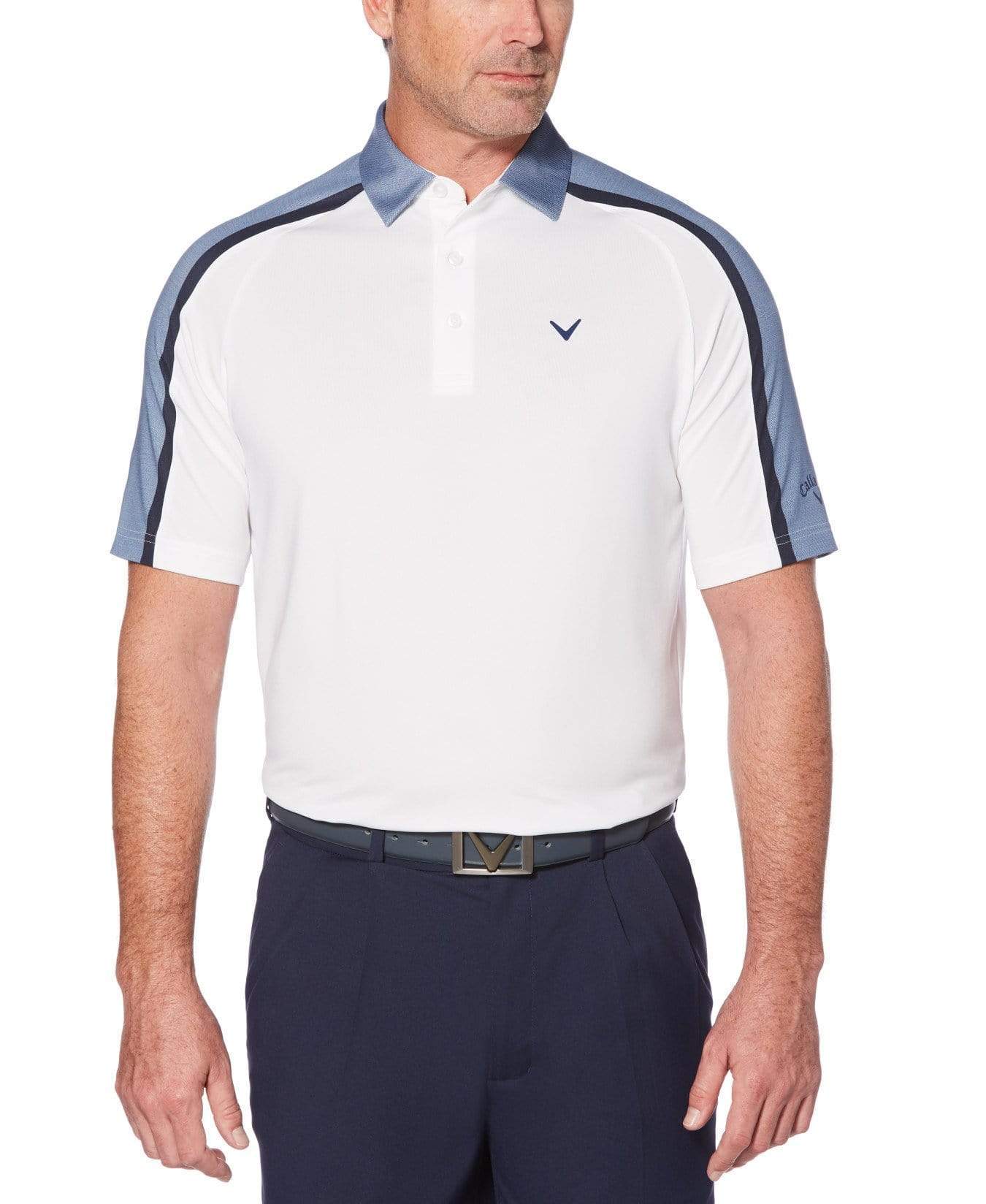 Mens Birdseye Block Raglan Golf Polo with Chevron | Callaway Apparel