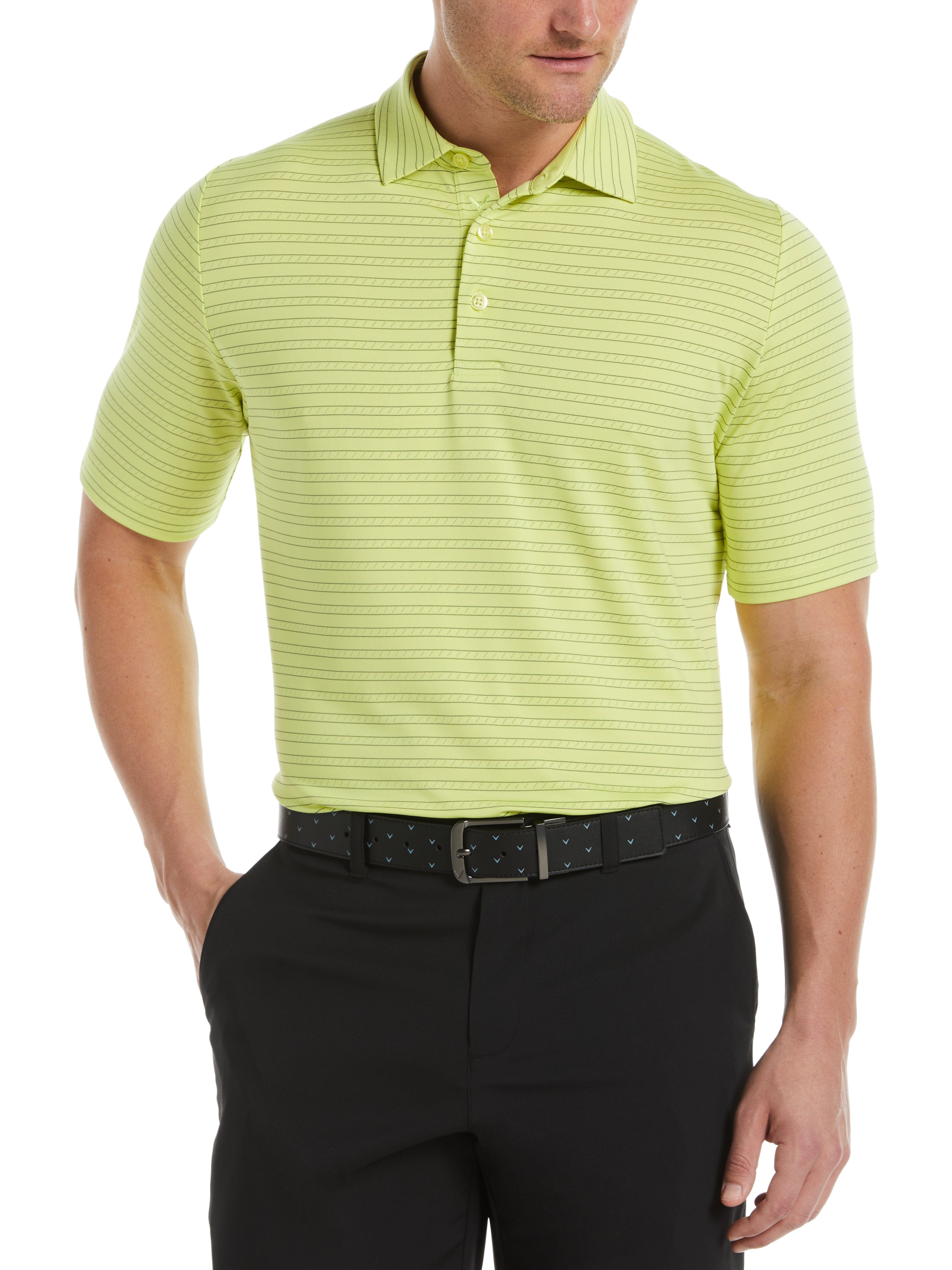 Mens Fine Line Ventilated Stripe Golf Polo Shirt | Callaway Apparel
